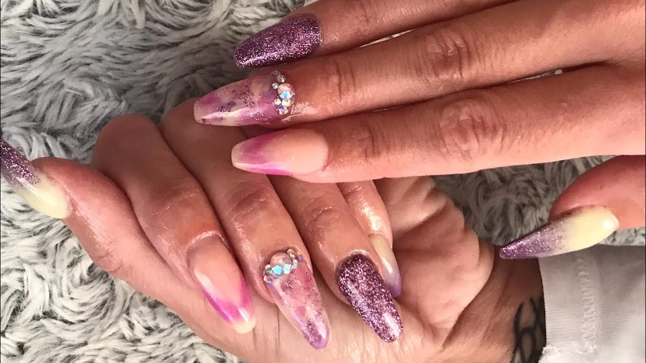 Akrylové nehty na typy | 2.část - YouTube