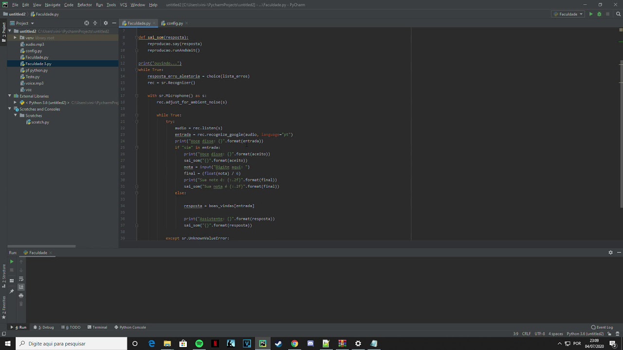Projeto Integrador Univesp Assistente Virtual Em Python Youtube