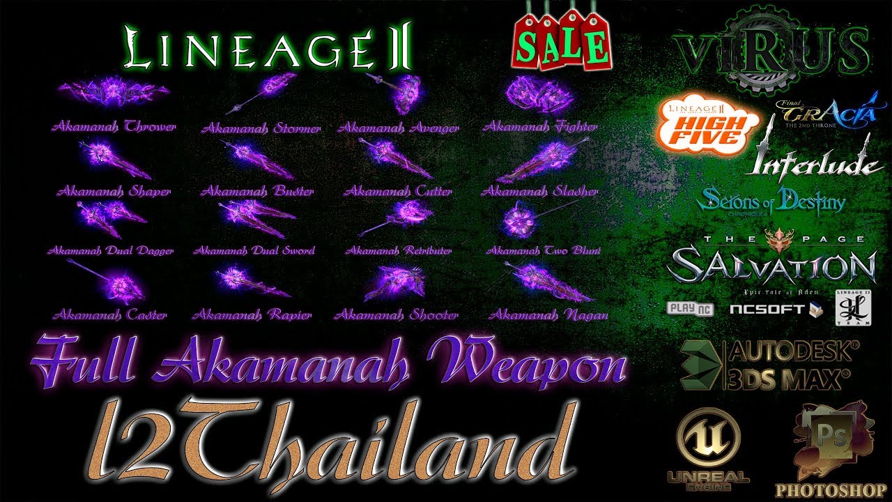 Full Complete AKAMANAH Weapons for the L2Thailand Lineage II - Grand ...