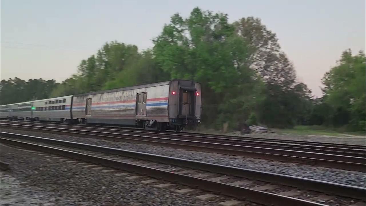Amtrak 98 w/ 815, 22, 130 tripleheading to New York. Folkston GA - YouTube