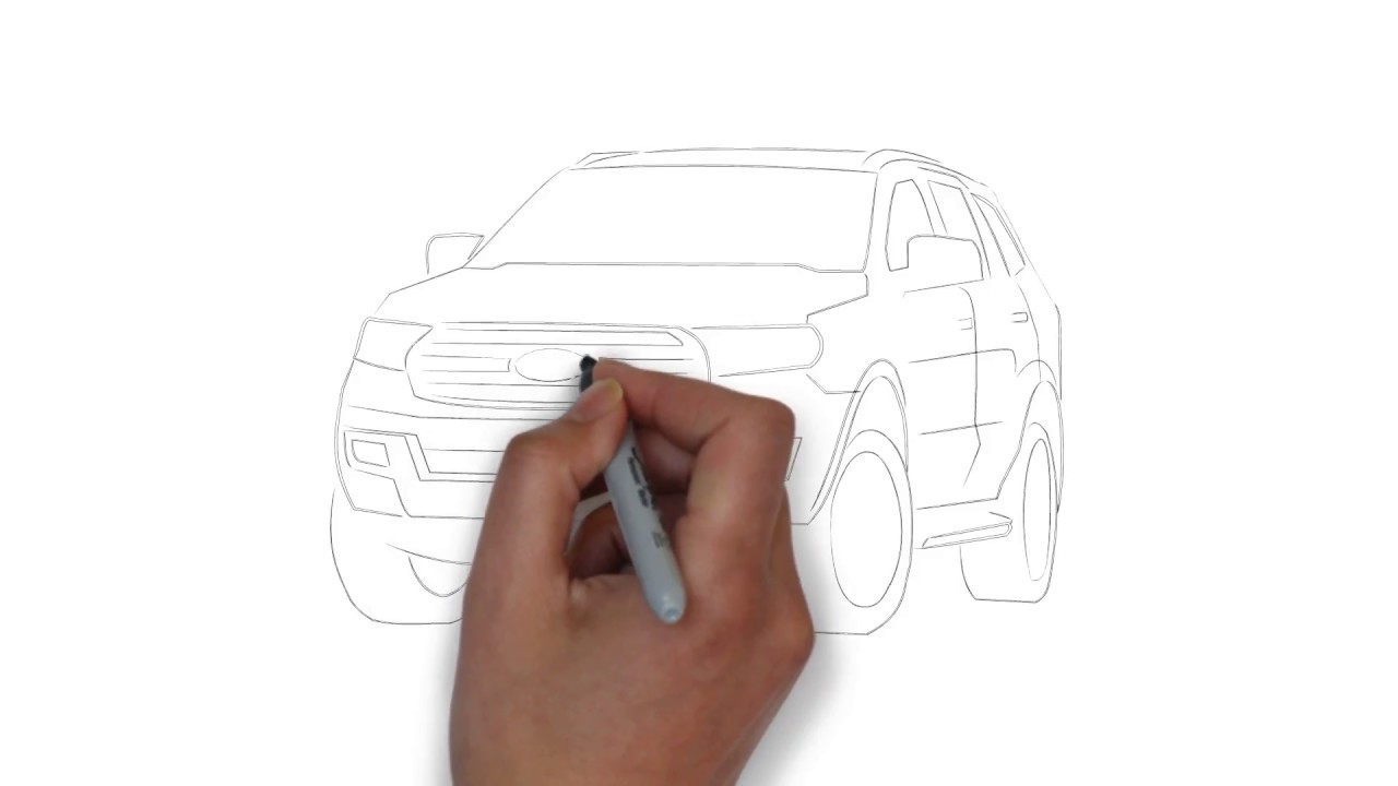 how to draw Ford Endeavour 2016(cars drawing) - YouTube