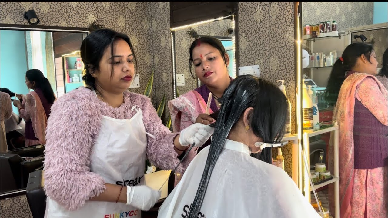 Aaj parlour mein Diya naya hair treatment 😎👩🏼👩‍⚕️💁🏻‍♀️💁🏻‍♀️💁🏻‍♀️💁🏻‍♀️💁🏻 ...