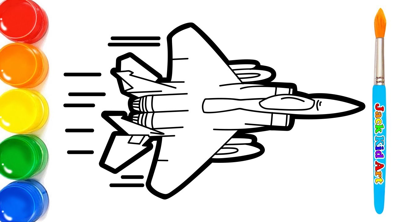How to draw F15 fighter jet Fighter jet coloring - YouTube