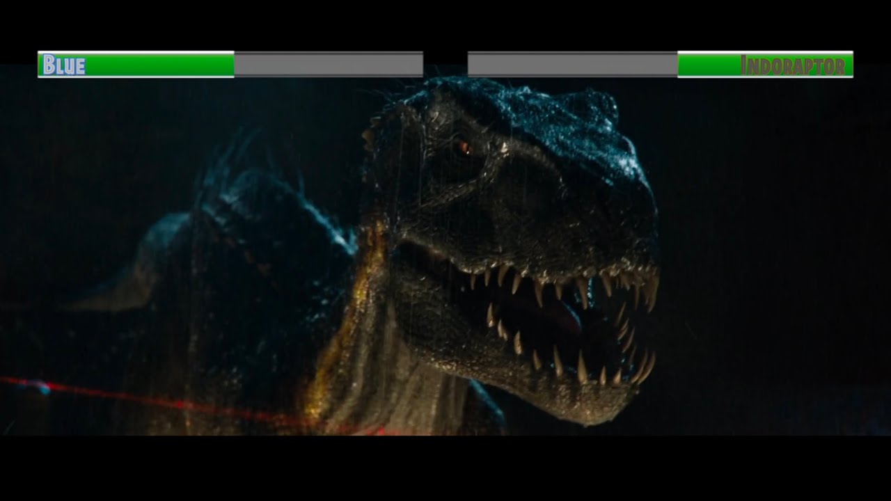 Blue vs Indoraptor...with healthbars - YouTube