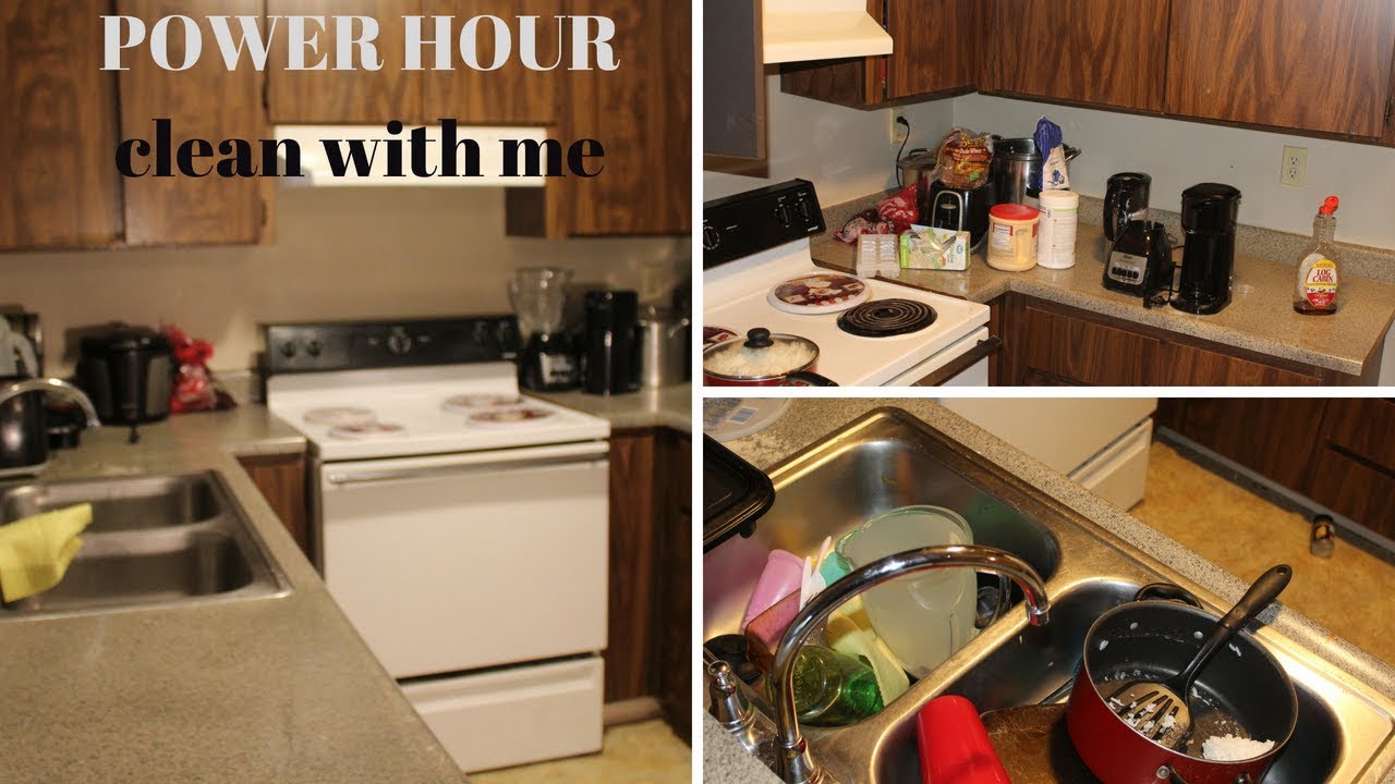 Massive Power Hour Clean With Me Kitchen Edition - YouTube