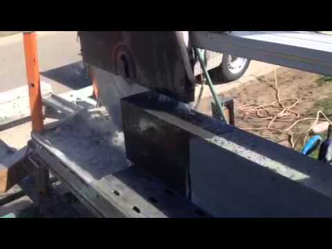 Stone cutting - cutting bluestone - YouTube