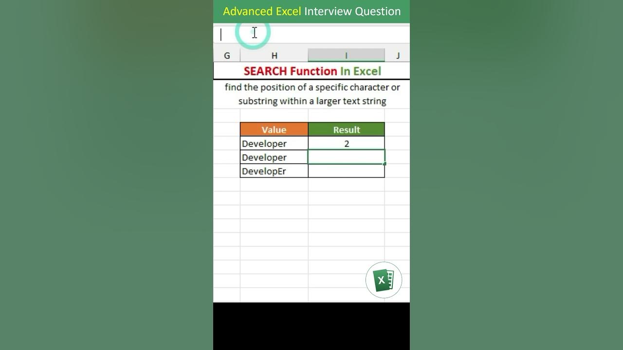 SEARCH function in excel | SEARCH formula in excel | excel interview questions excel tips ...