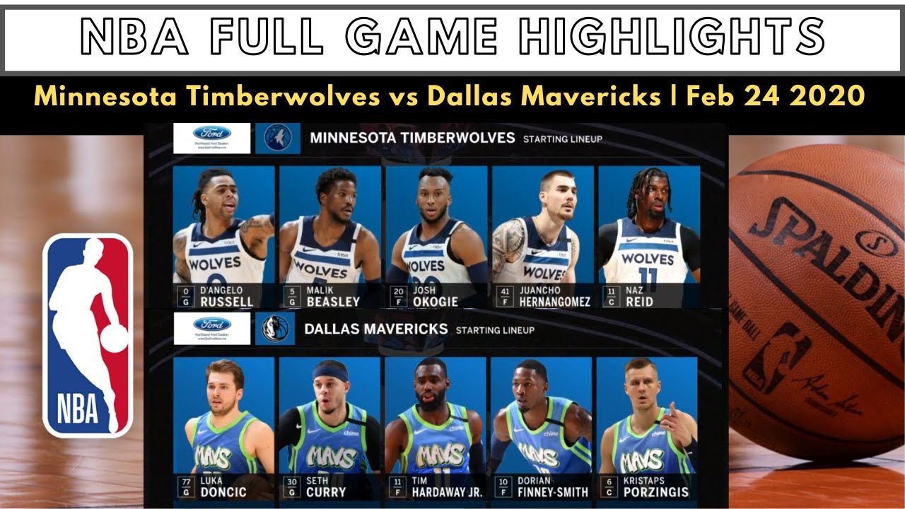 NBA Full Game Highlights Minnesota Timberwolves vs Dallas Mavericks ...