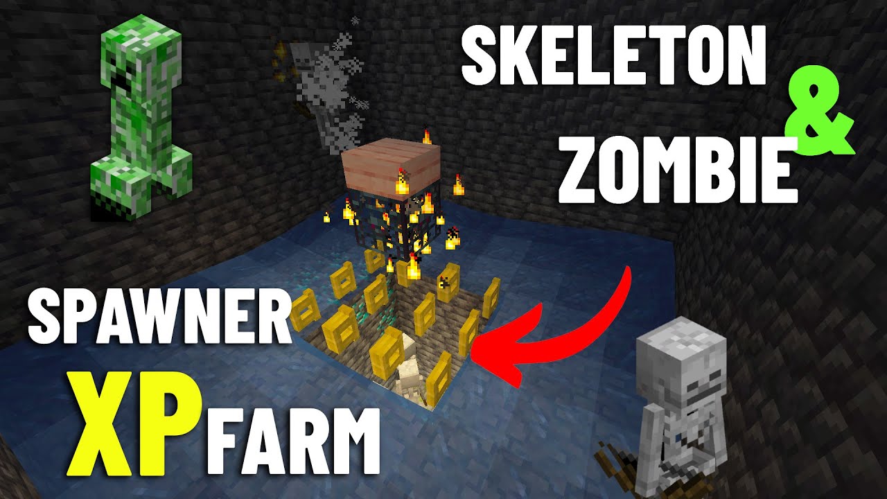 Easy Skeleton And Zombie Spawner XP Farm in Minecraft Bedrock 1.20.2 ...