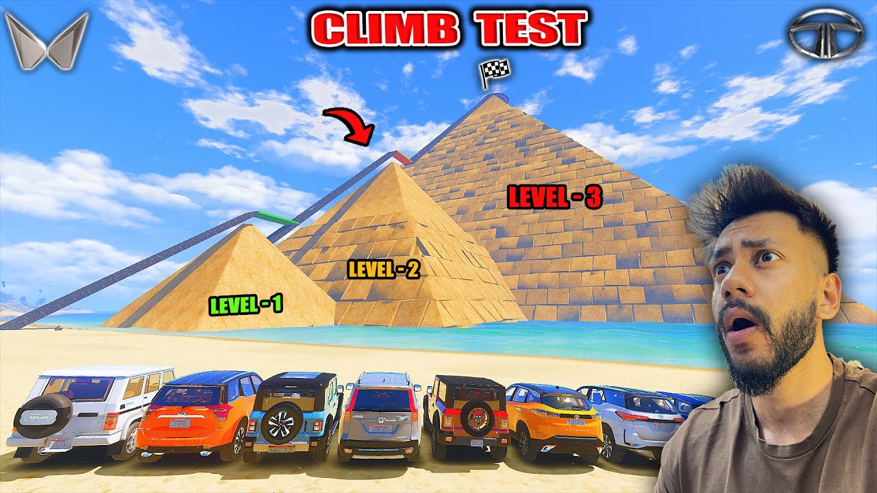 WHICH INDIAN SUV🚗 WILL CLIMB THESE HIGHEST LEVEL PYRAMID🧱 | GTA 5 ...
