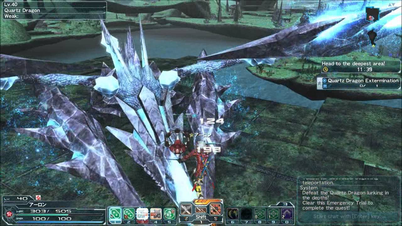 [PSO2] Quartz Dragon Perfect Dodging [Twin Daggers] - YouTube