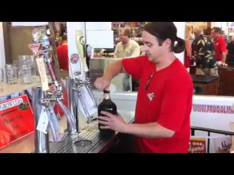 Filling a growler at Frugal's Nashville - YouTube