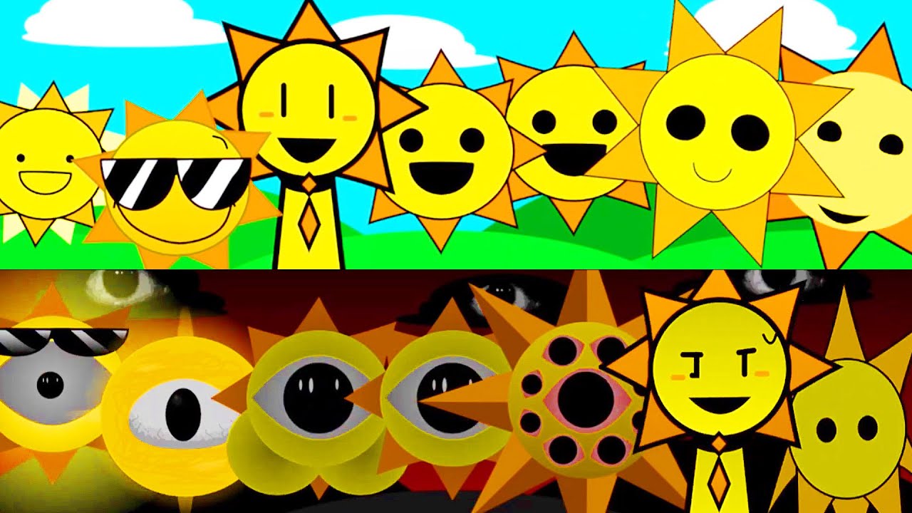 All Orange Mr. Sun | Every Mr. Sun Singing Together | Sprunki mods ...