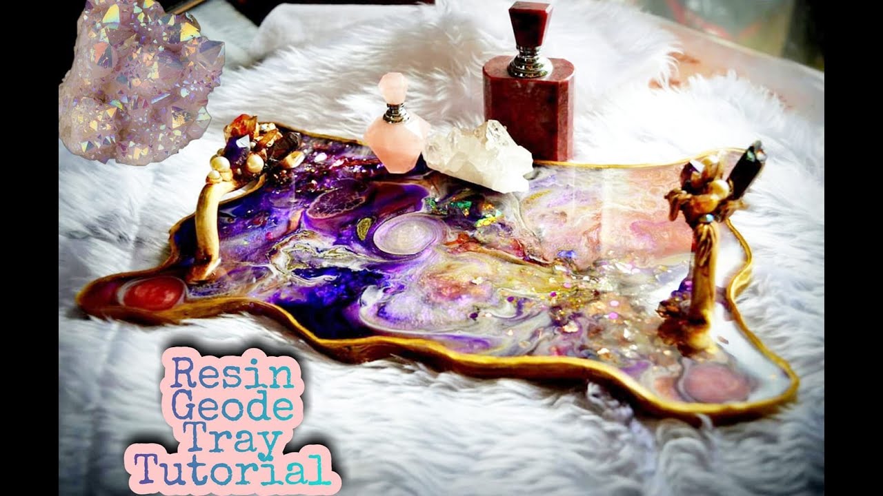 Amazing DIY Geode Rose Gold Resin Tray Tutorial for beginners | Free ...