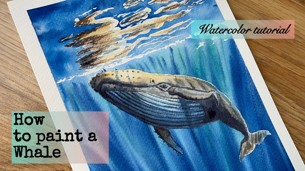 The Whale underwater. Watercolor painting tutorial. - YouTube