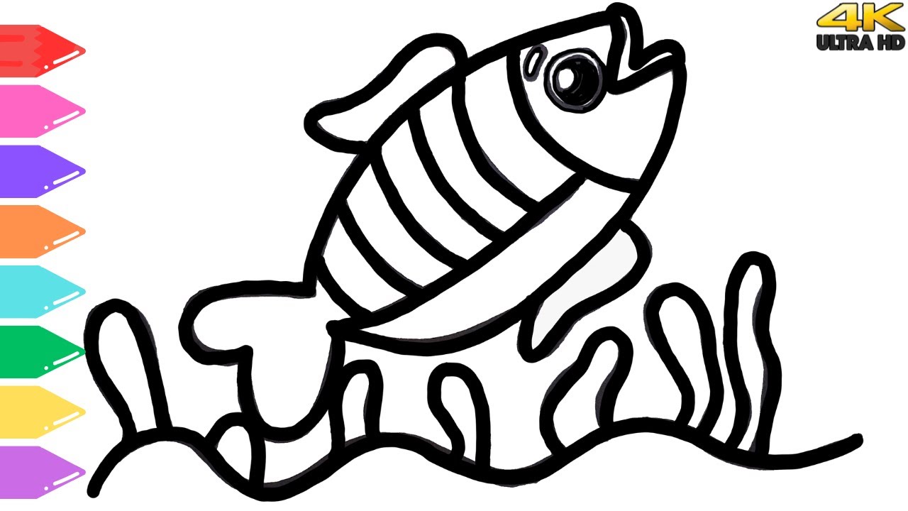 How to draw a FISH| Drawing, Painting and coloring for kids |Draw ...