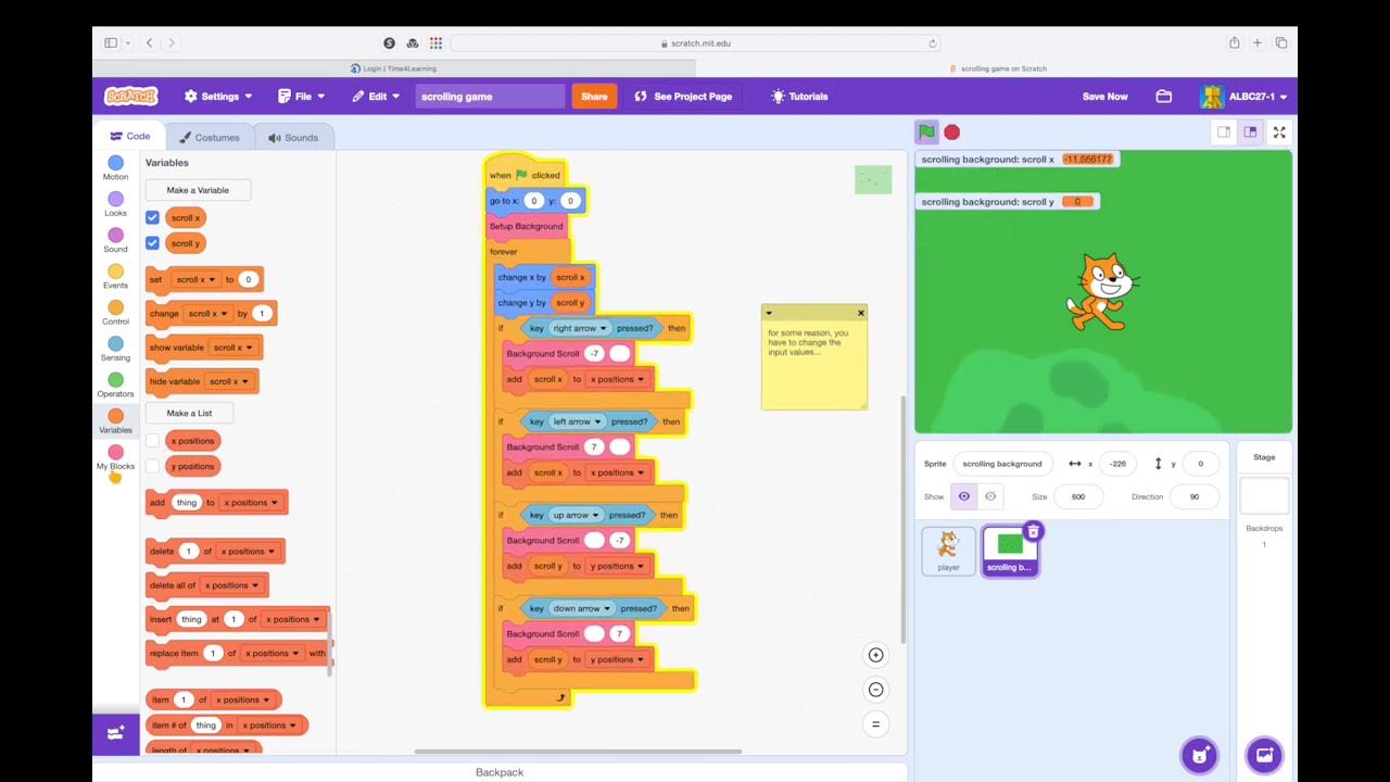 How to make a scrolling game in Scratch - YouTube