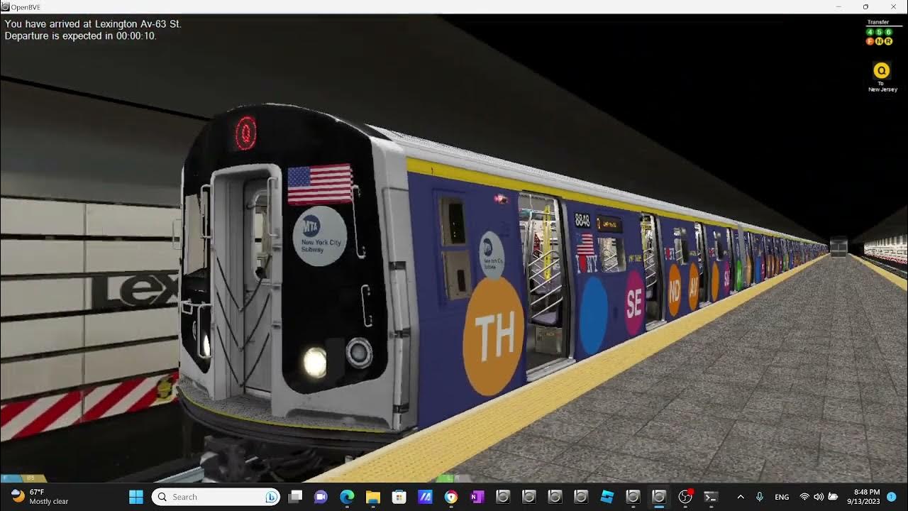 Openbve New 3d 2022 R160B Siemens Q Train Arriving & Departing at Lexington Avenue 63rd Street ...