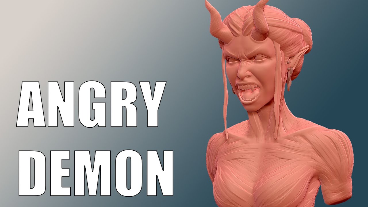 Sculpting an Angry Demon on ZBrush - YouTube