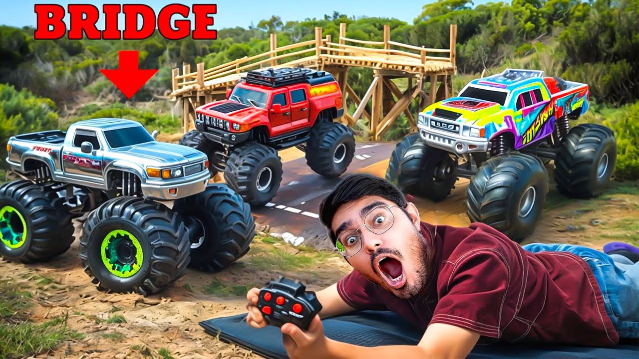 MONSTER RC CAR RACE ON MINI HIGHWAY Part 2 कौनसी गाडी जीतेगी रेस ...