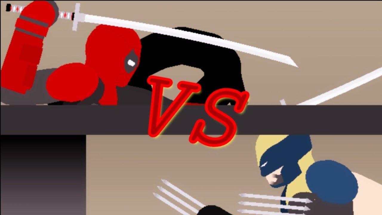 Deadpool VS Wolverine (Stick Nodes) - YouTube