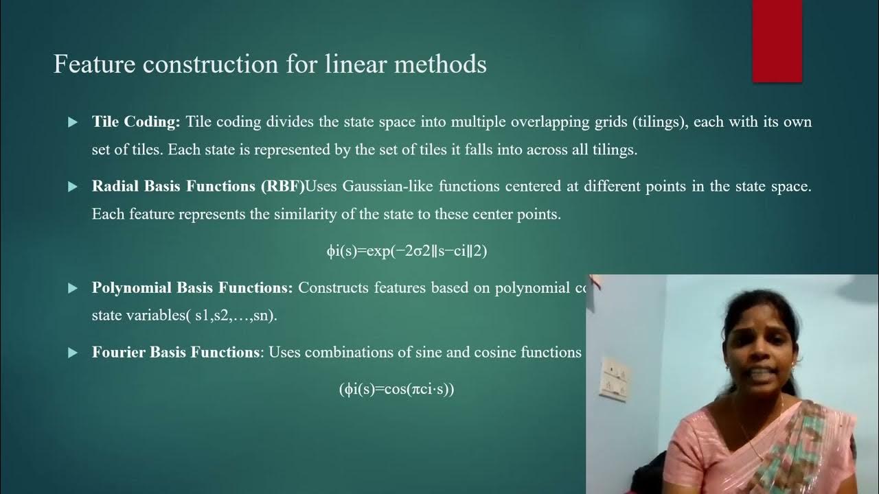 Linear Methods- Feature Construction |Reinforcement Learning| Ms. P. Mohanapriya, AP/CSE , RMDEC ...