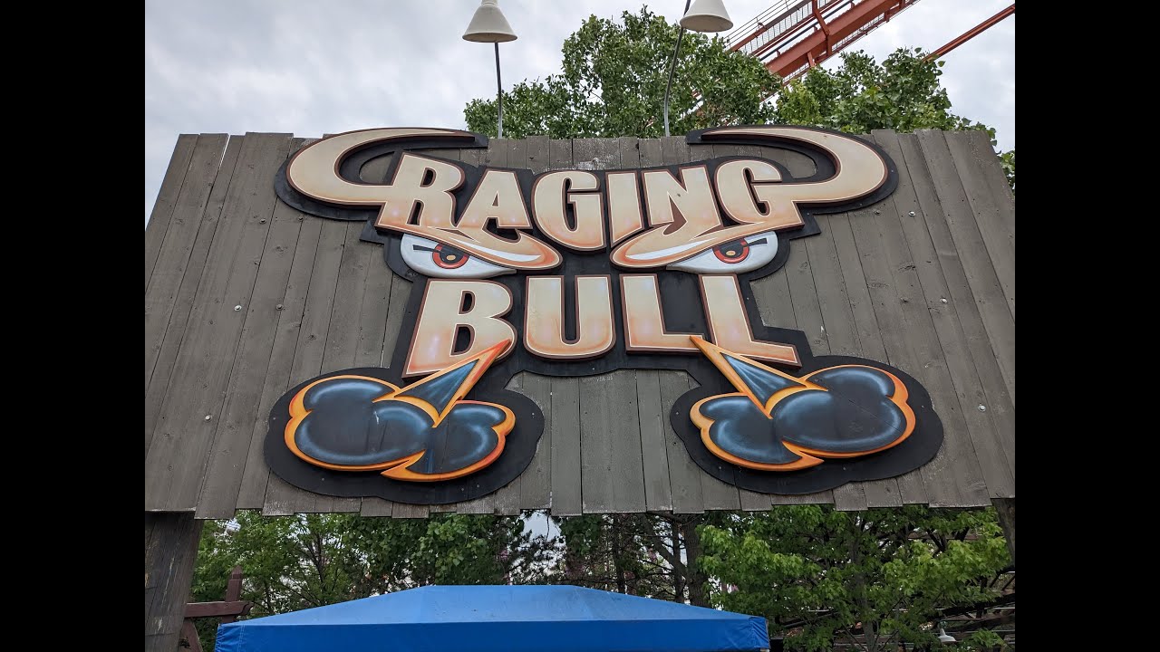 Six Flags Great America Raging Bull Coaster - YouTube