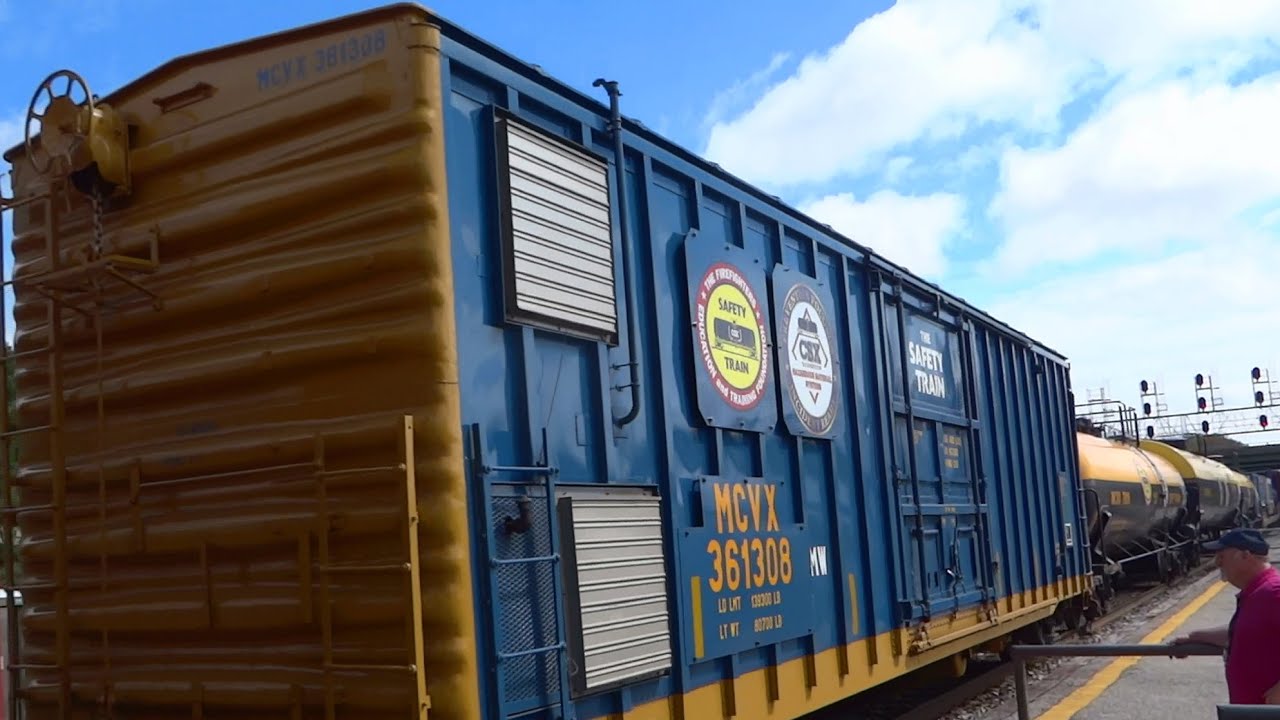 CSX Q410 Train With Safety Training Cars - YouTube
