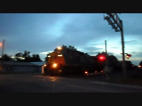 CSX Trains At Night Signals And Crossings - YouTube