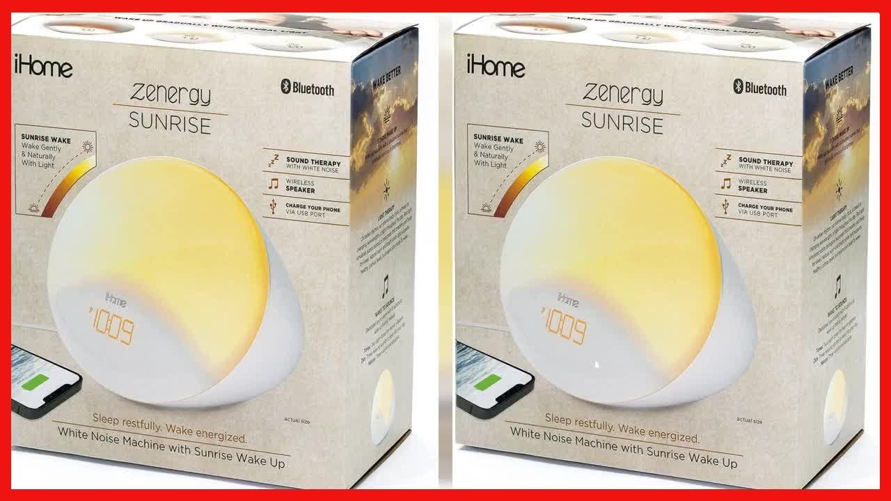 iHome Zenergy Sunrise Bedside Therapy Machine with Bluetooth Speaker ...