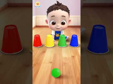 Cup and Ball Matching Challenge 2 | 🟢🔵🔴🟡 LiaChaCha #shorts #baby