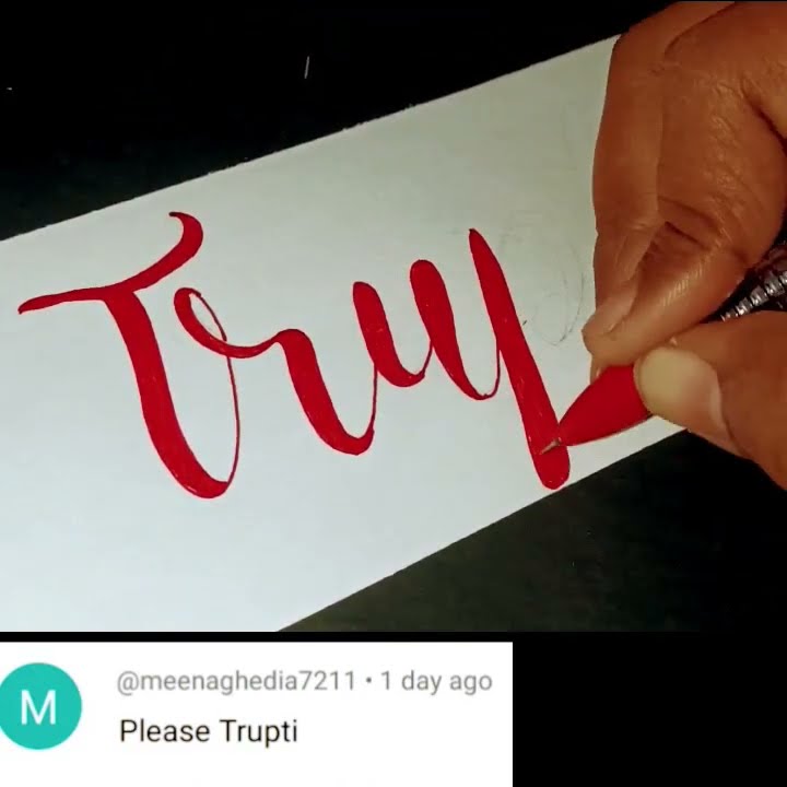 Trupti name calligraphy with pen | #shorts - YouTube