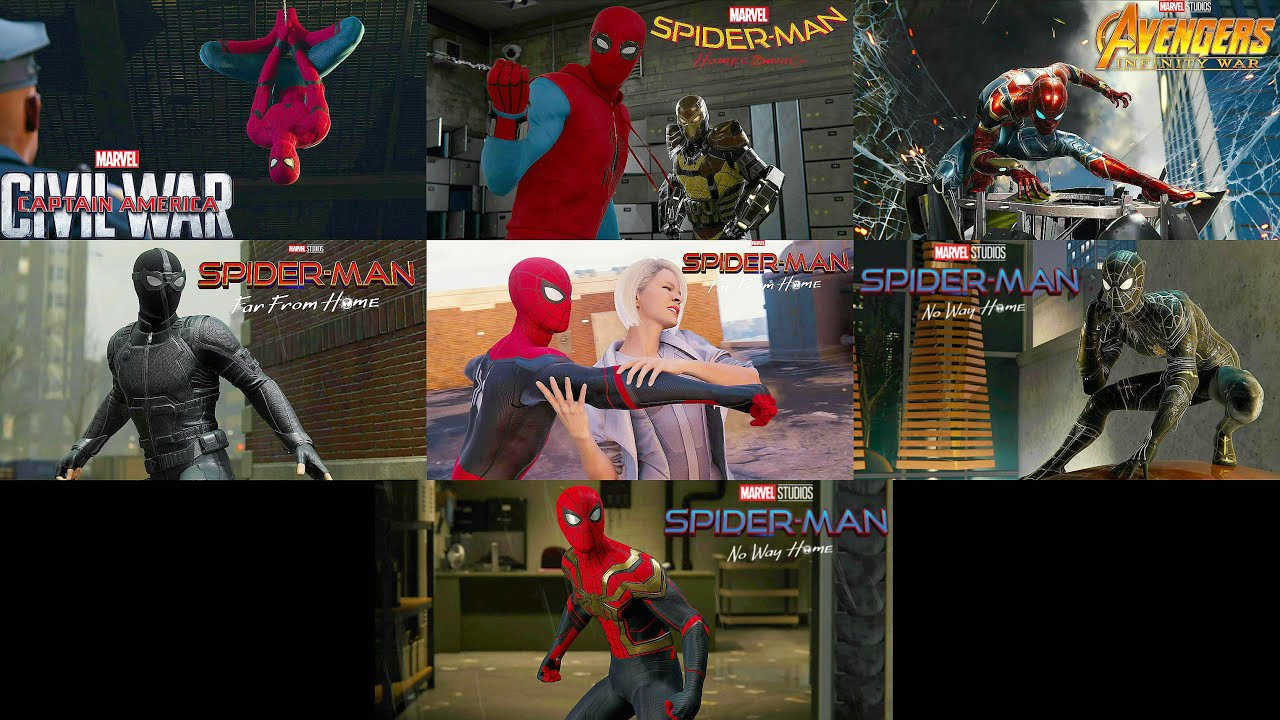 All MCU Spider-Man Suits - Marvel's Spider-Man PS5 (4K 60FPS) 2016 ...