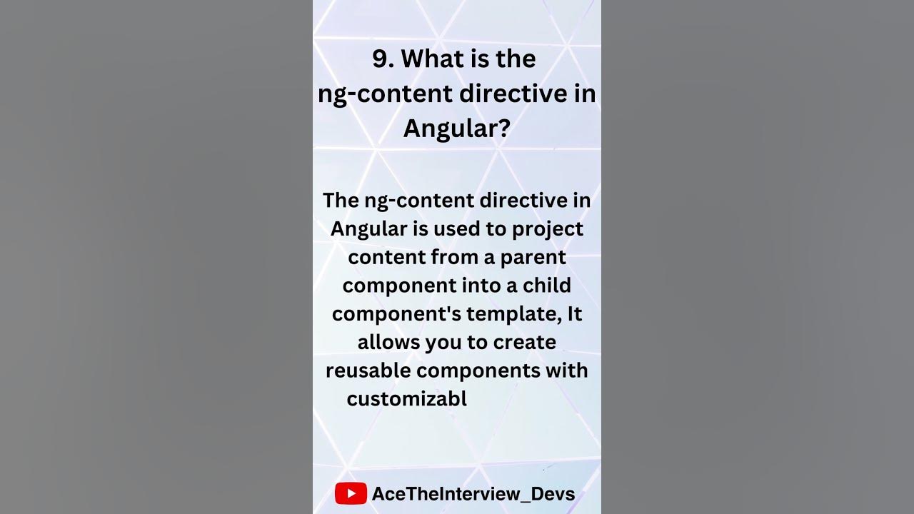 What is the ng-content directive in Angular? #angular #shorts #ngcontent - YouTube