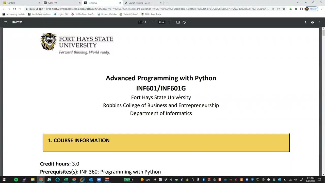 INF601 - Course Overview - YouTube