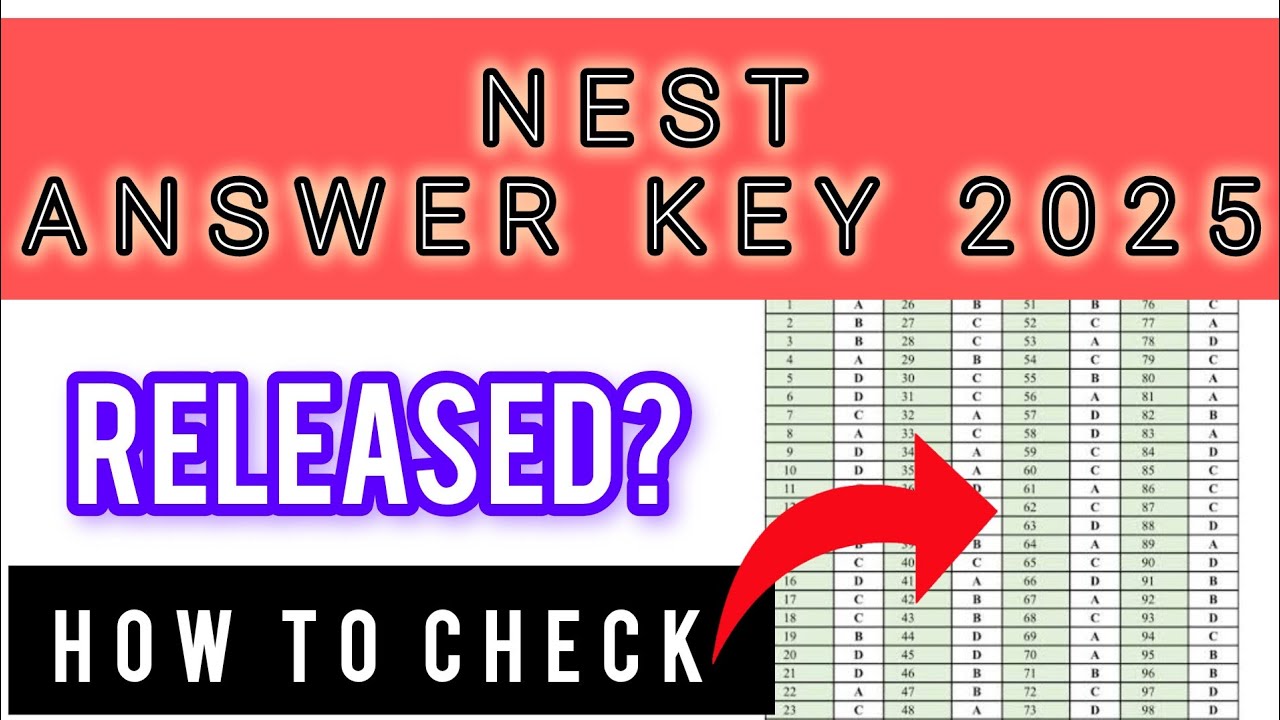 NEST Exam Answer Key 2025 | How To Check NEST Exam Answer Key 2025 ...