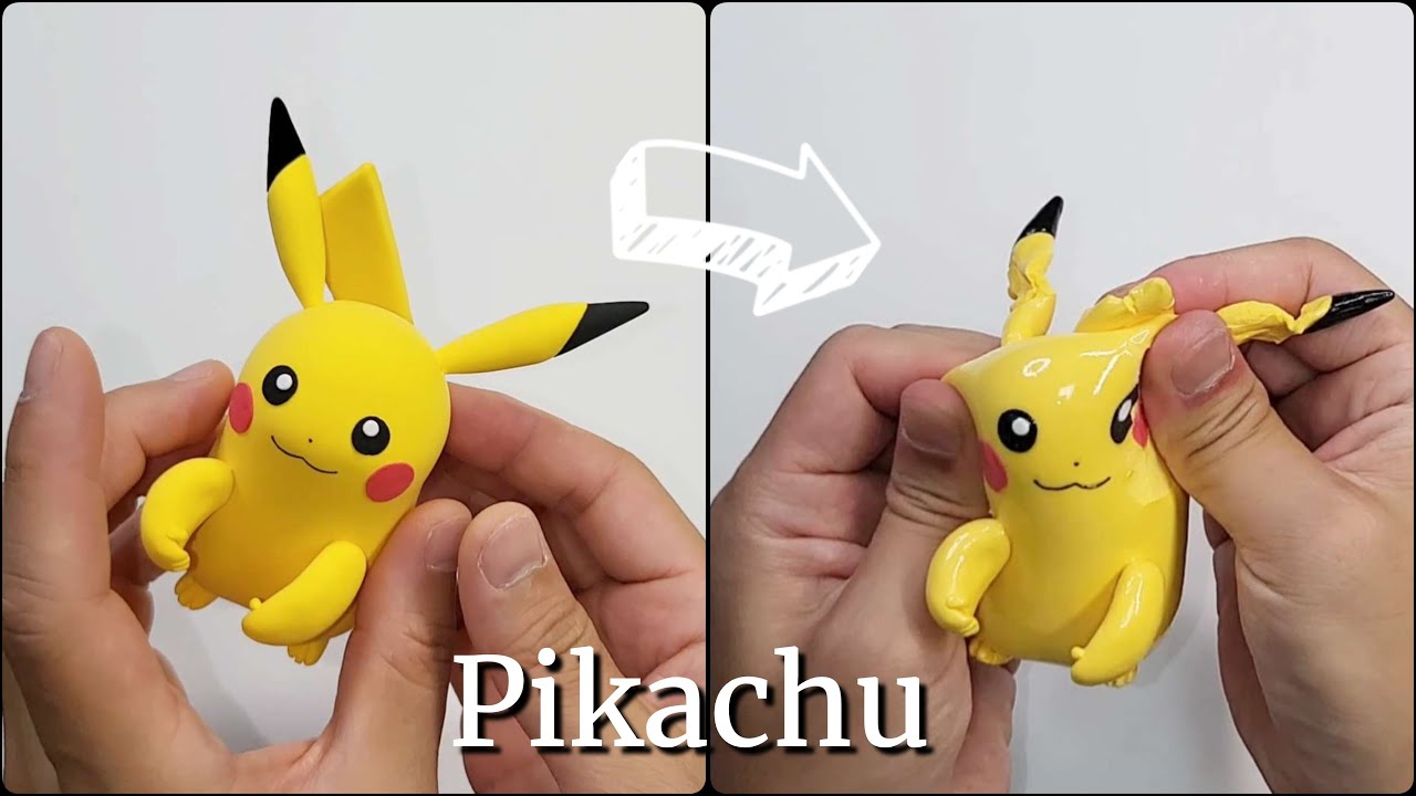 Crushing Pikachu[pokémon] Clay with ASMR || 피카츄[포켓몬] 클레이 부수기 || 스트레스 해소 ...