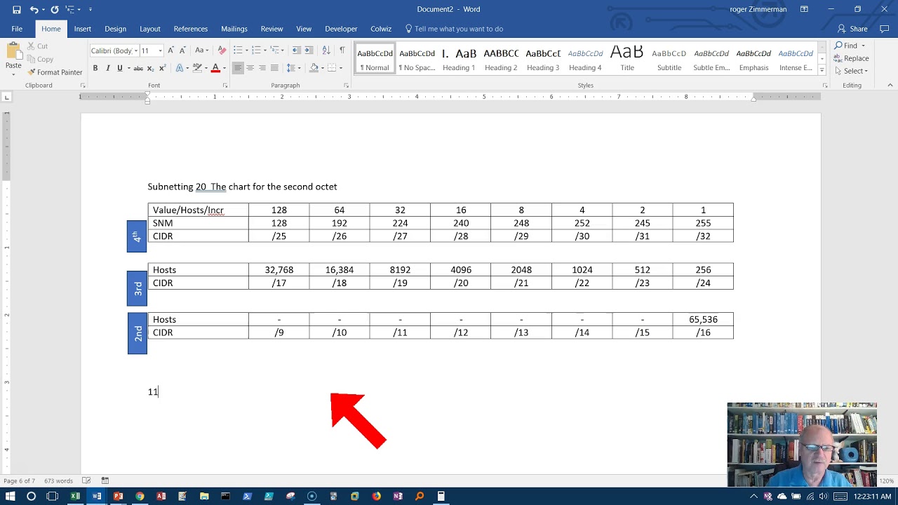 Subnetting 20 Chart for the second octet - YouTube