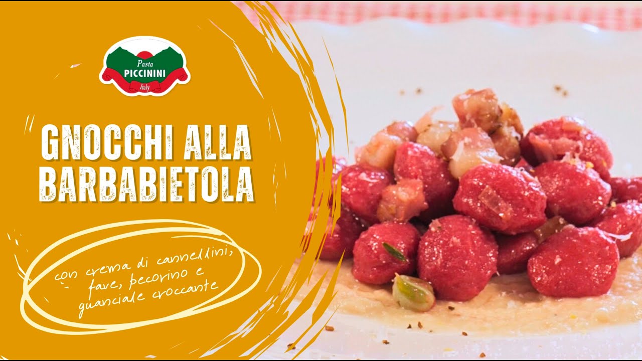 Gnocchi di barbabietola, fave, guanciale croccante e pecorino - YouTube
