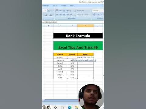 How to Calculate Rank in MS Excel | Rank Formula in Excel #excel #shorts #shortvideo - YouTube