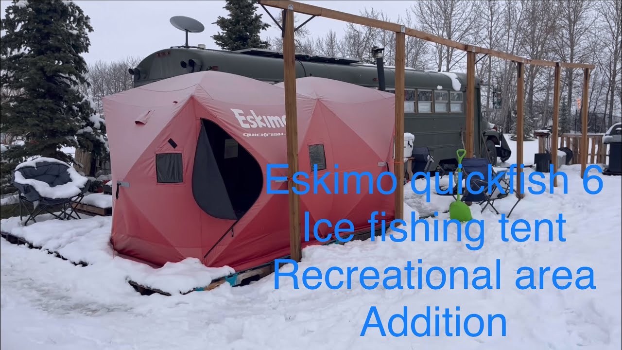 Eskimo quickfish 6 Ice fishing tent workspace @mysteryplumber - YouTube