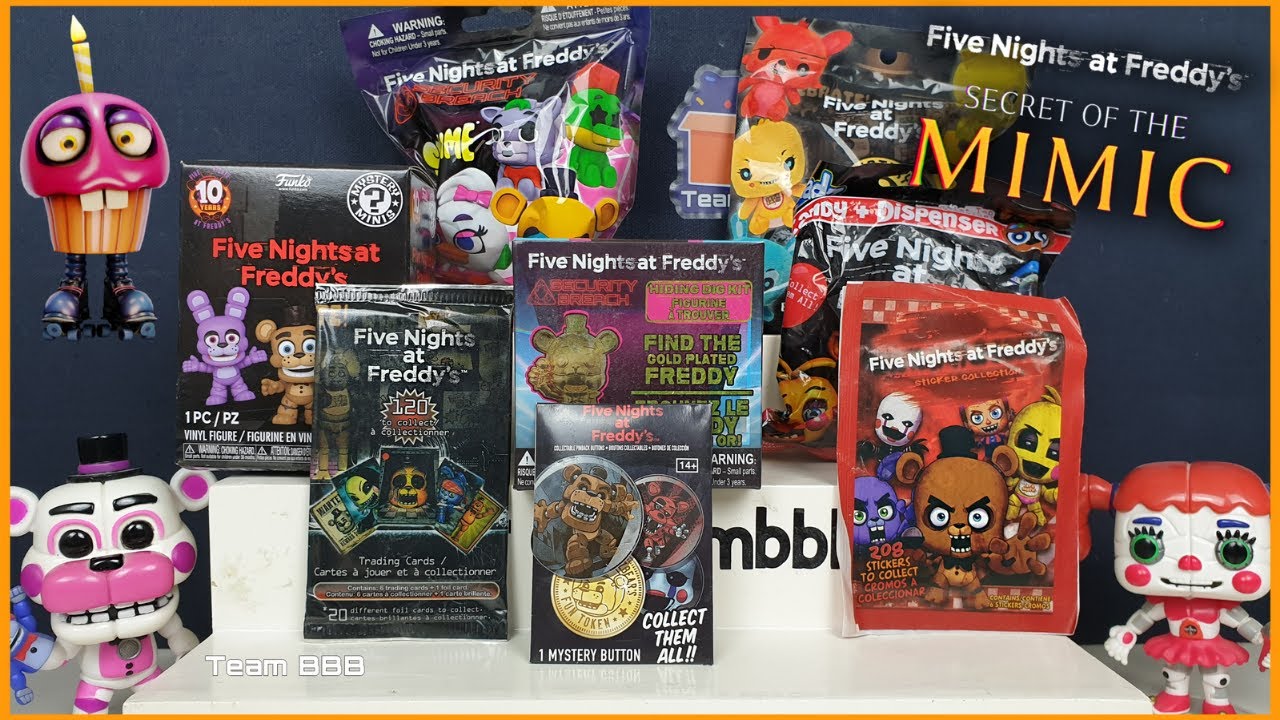 FNAF SECRET OF THE MIMIC! Fnaf Friday Unboxing Funko Trading Cards ...