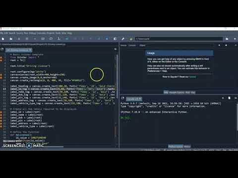 Darsh Garg / Project - 145 (Driving License) / WhiteHat Jr / Python Coding / Spyder - YouTube