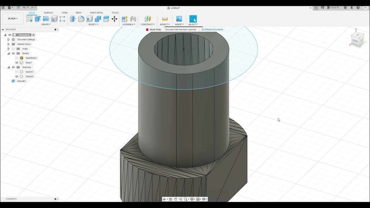 Importing STL into Fusion 360 (and some editing for 3D printer) - YouTube