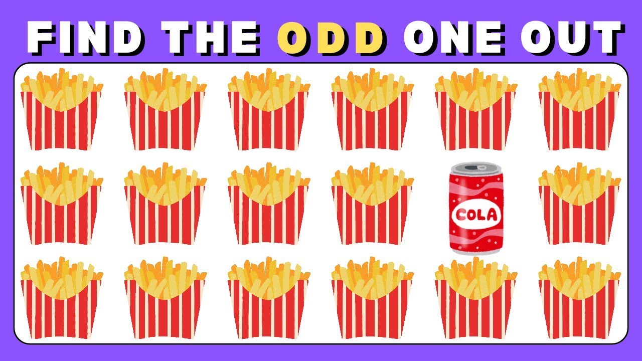 8.Find the odd emoji out| Junk food Edition 🍔🍕🍨| puzzle bee | Emoji ...
