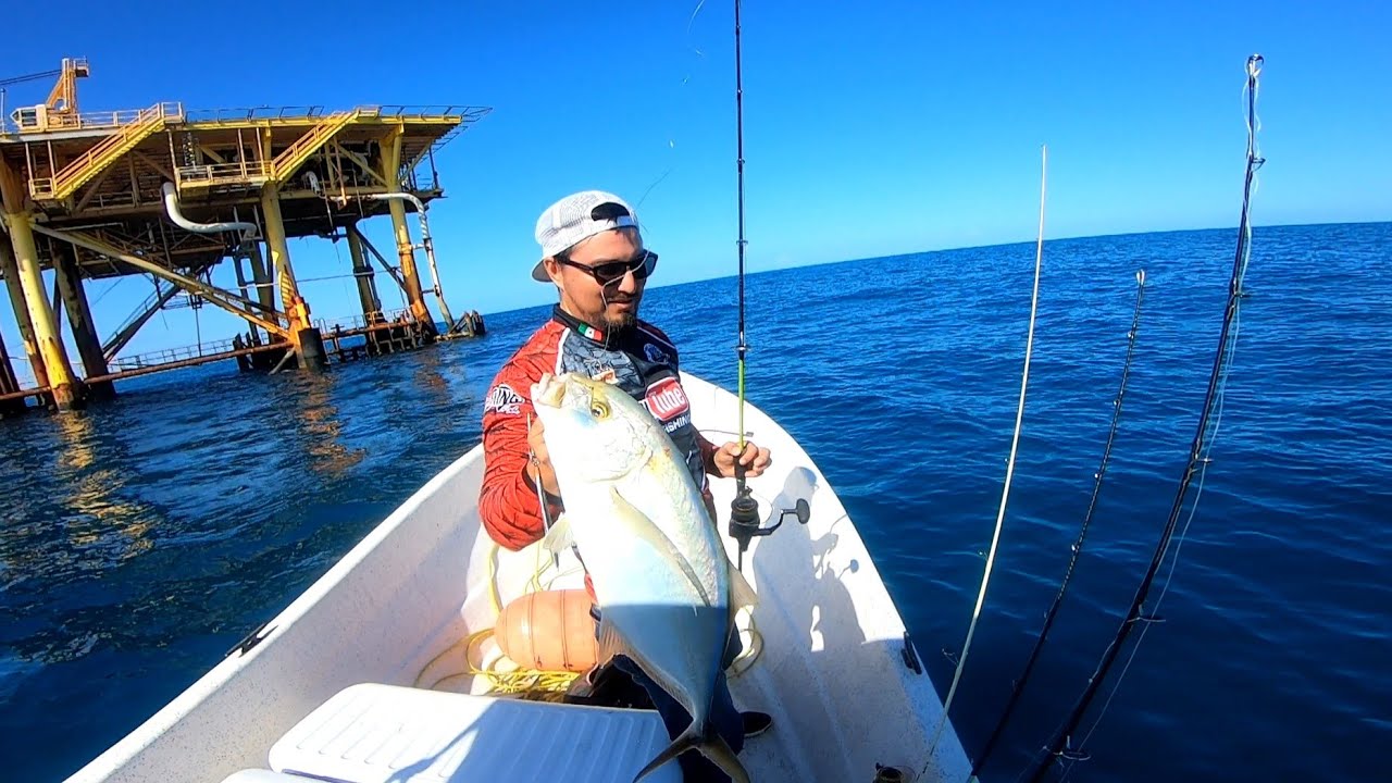 Así es la pesca en la "Marsopa" (plataforma petrolera) // Jigging en ...