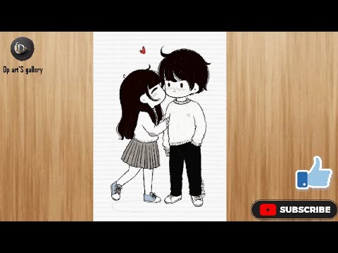 cute cartoon couple drawing ||pencil drawing||easy pencil sketch. - YouTube