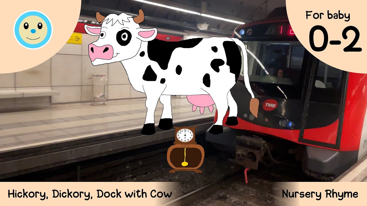 Hickory, Dickory, Dock with Cow 🕰️🐄 | Nursery Rhyme for Baby 👶🏻 | Ages ...