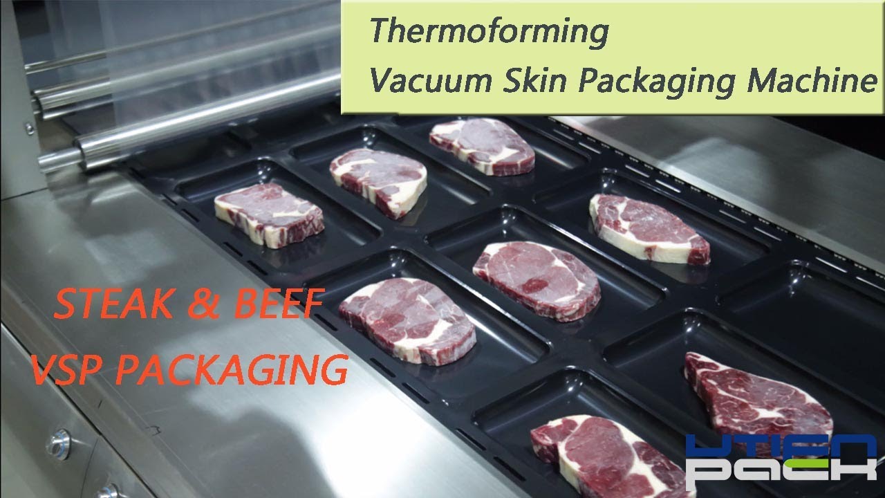Vacuum Skin Packaging Machine for Steak - YouTube