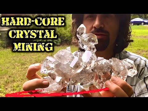Digging Herkimer Diamond Quartz Crystals | Hardcore Mining! | Treasure ...
